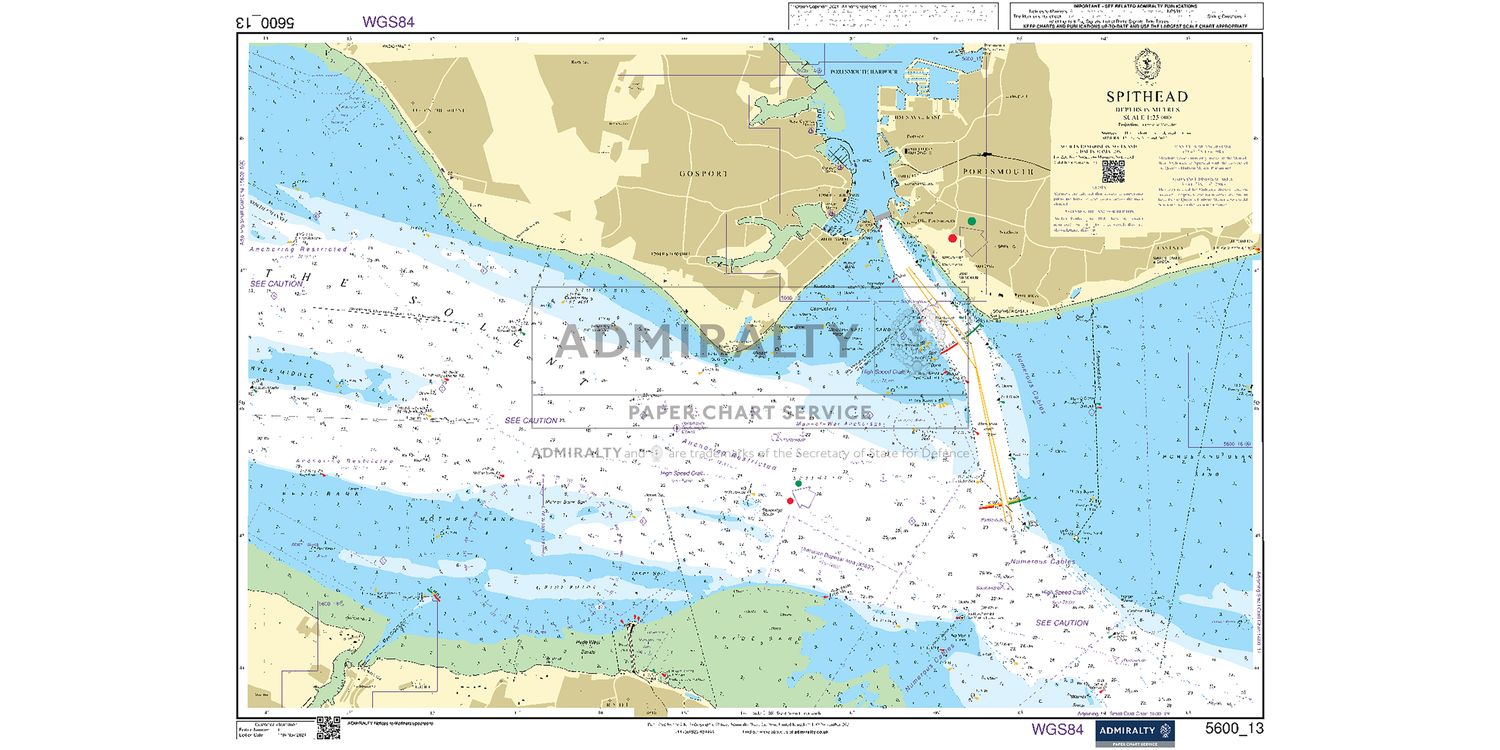 Admiralty 5600_13 Small Craft Chart - Spithead (The Solent) only £17.80