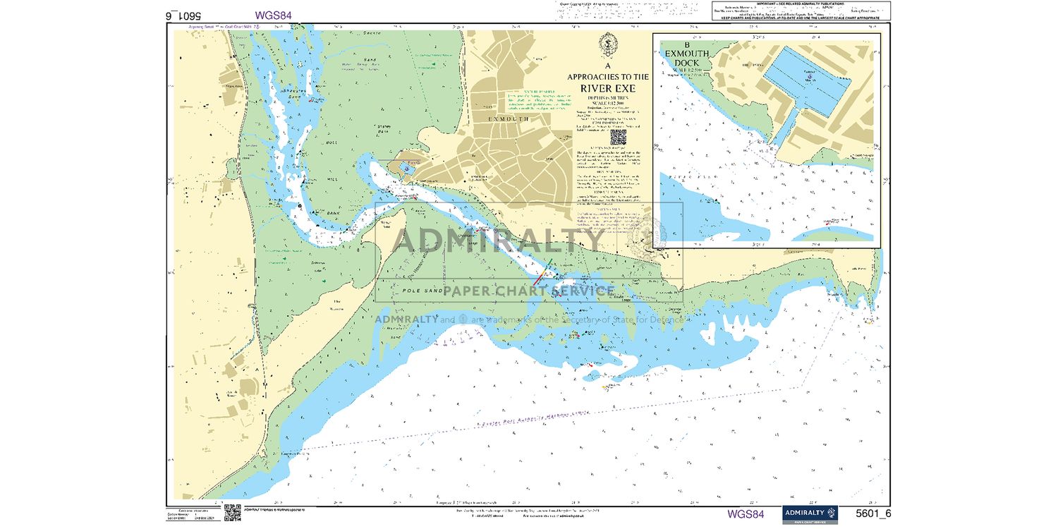 Admiralty 5601_6 Small Craft Chart - Approaches to the River Exe (East ...