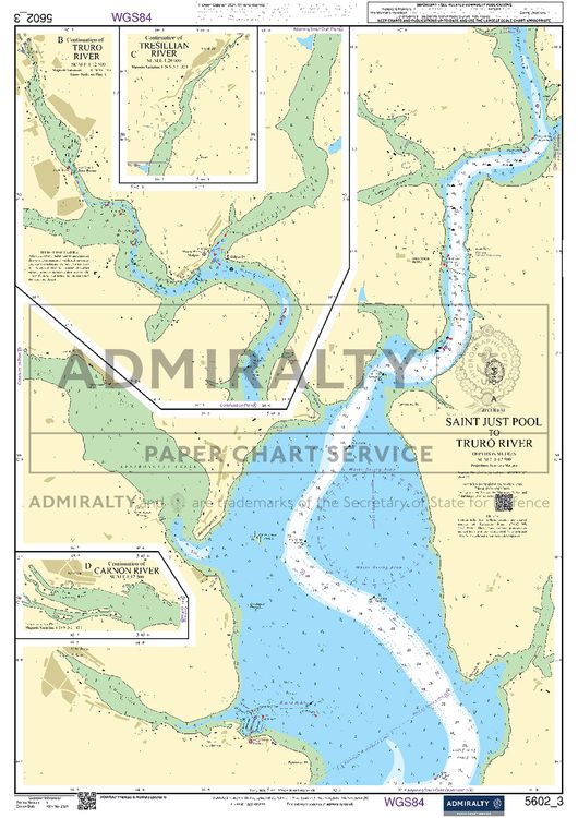 Admiralty 5602_3 Small Craft Chart - Saint Just to Carnon River (The ...