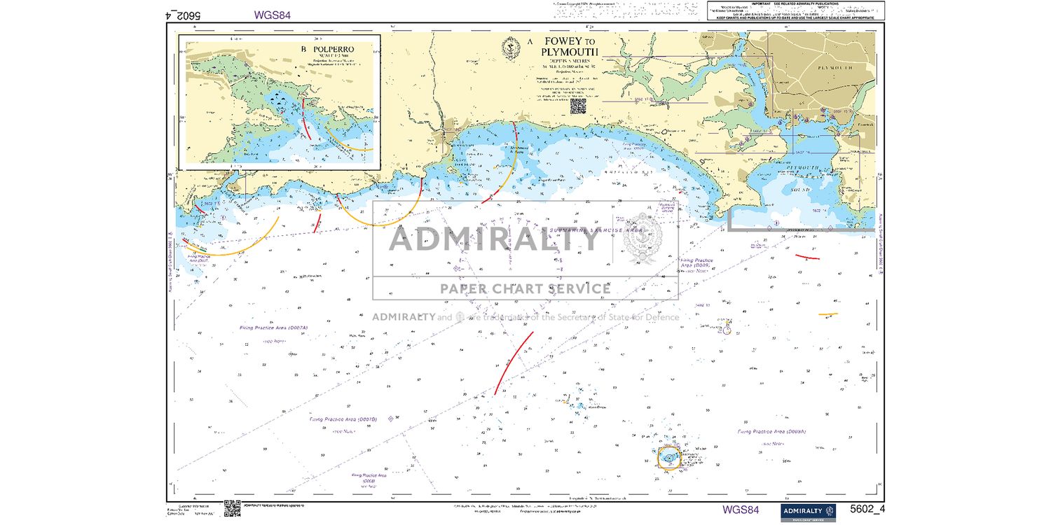 Admiralty 5602_4 Small Craft Chart - Fowey, Plymouth & Polperro (The ...