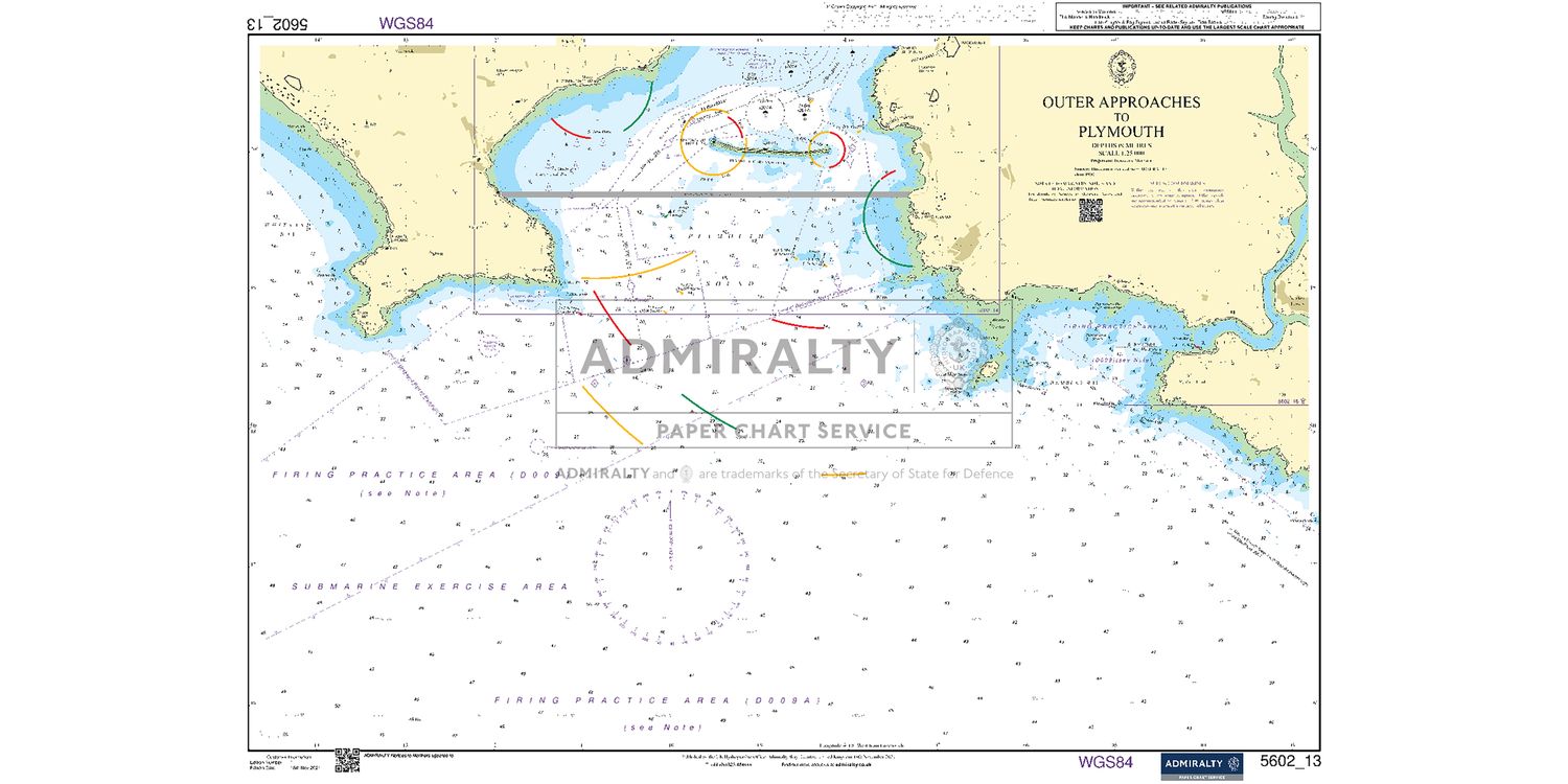 Admiralty 5602_13 Small Craft Chart - Outer Approaches to Plymouth (The ...