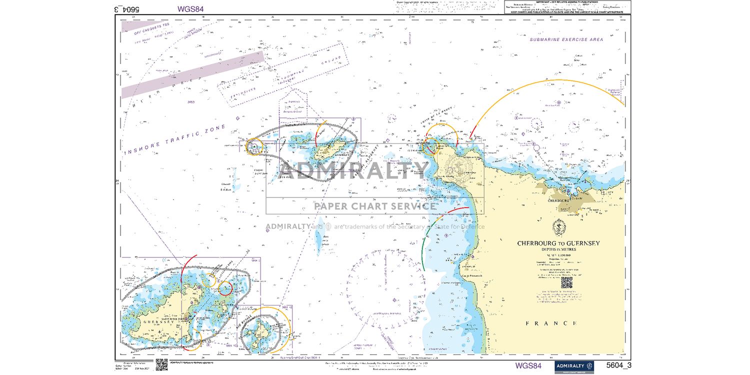 Admiralty 5604_3 Small Craft Chart - Cherbourg to Guernsey (The Channel ...