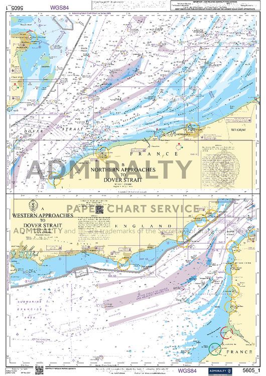 Admiralty 5605_1 Small Craft Chart - Approaches to Dover Strait (Chichester to Ramsgate) only £17.80