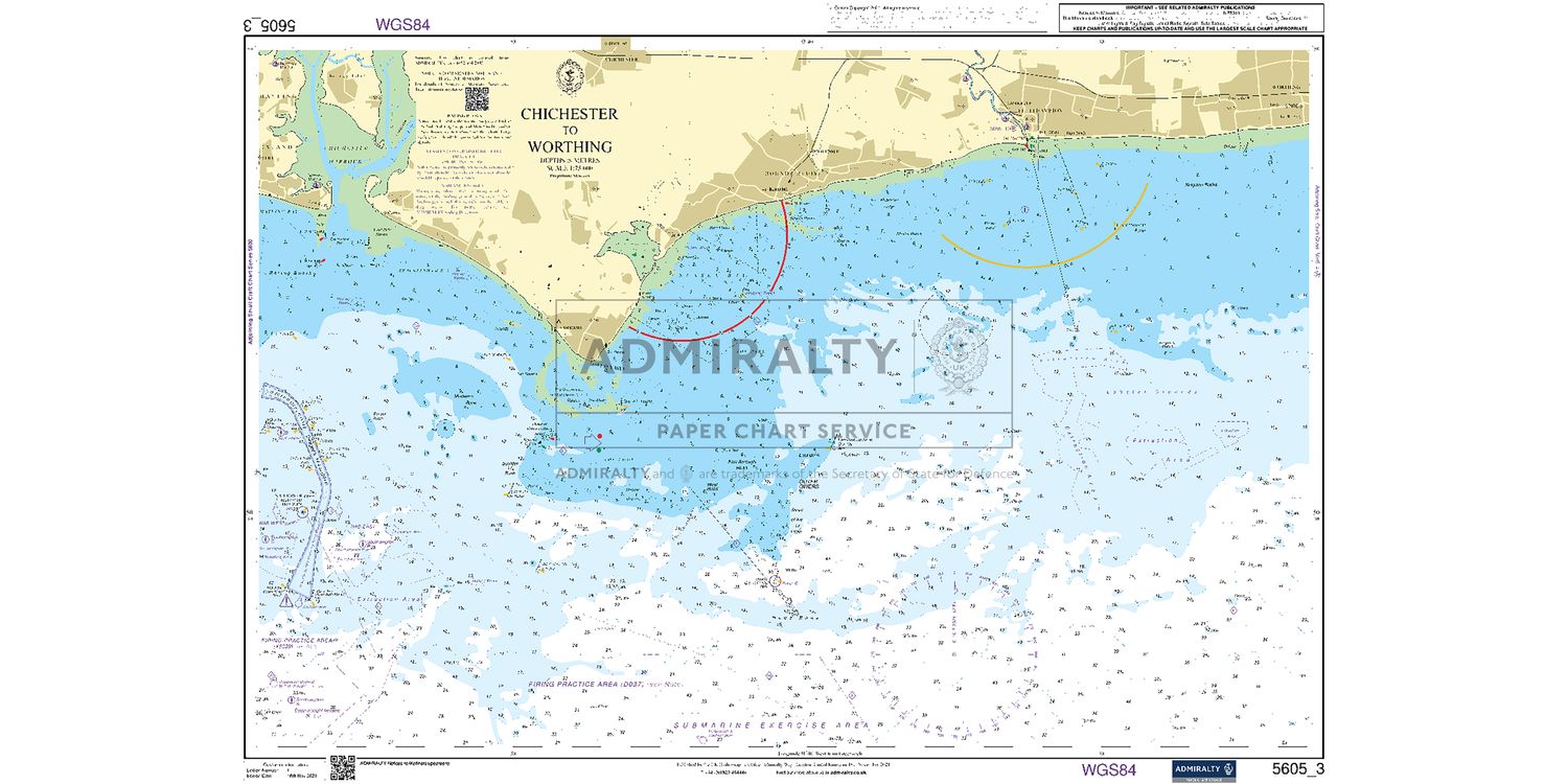 Admiralty 5605_3 Small Craft Chart - Chichester to Worthing (Chichester to Ramsgate) only £17.80