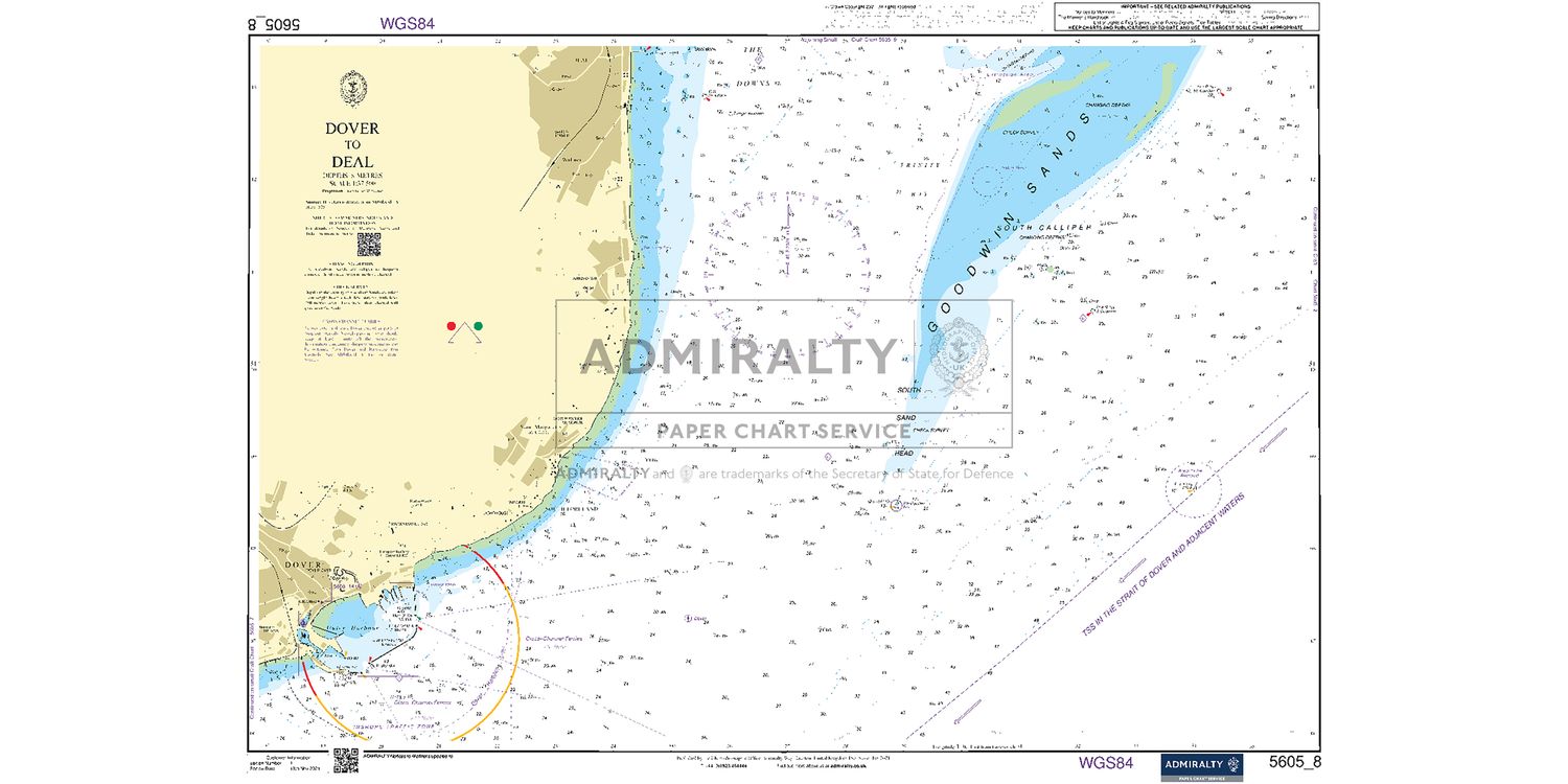 Admiralty 5605_8 Small Craft Chart - Dover to Deal (Chichester to Ramsgate) only £17.80