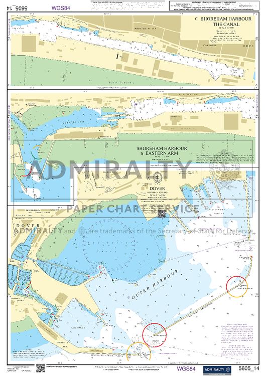Admiralty 5605_14 Small Craft Chart - Dover to Shoreham (Chichester to Ramsgate) only £17.80
