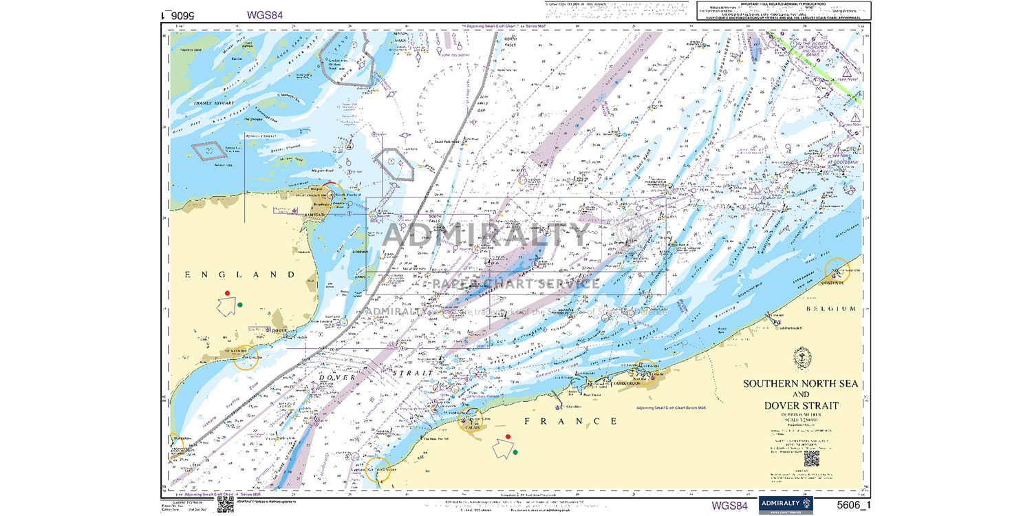 Admiralty 5606_1 Small Craft Chart - Southern North Sea & Dover Strait ...