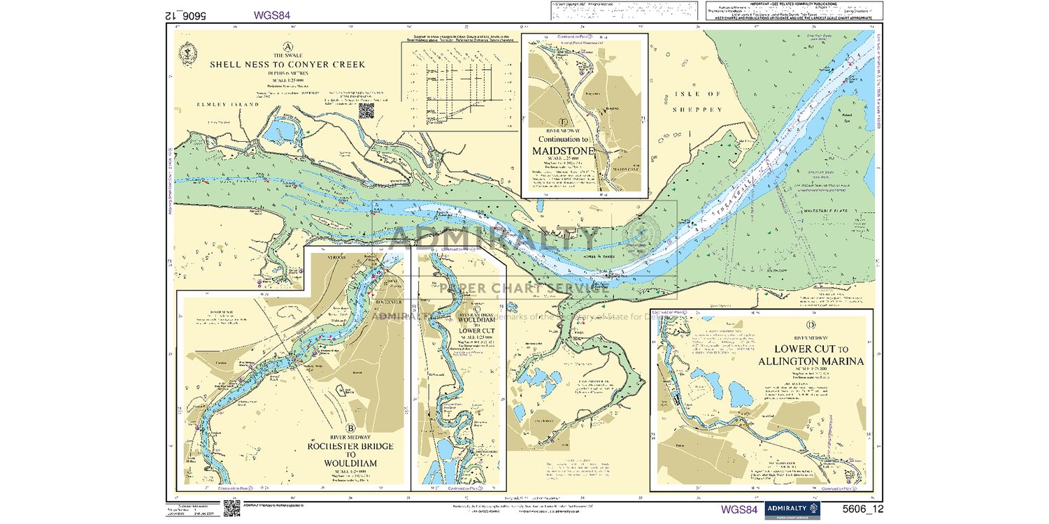 Admiralty 5606_12 Small Craft Chart - The Swale (Thames Estuary) only £ ...