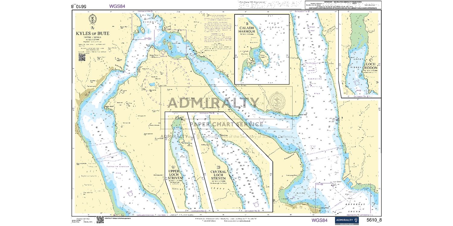 Admiralty 5610_8 Small Craft Chart - The Kyles of Bute (Firth of Clyde ...