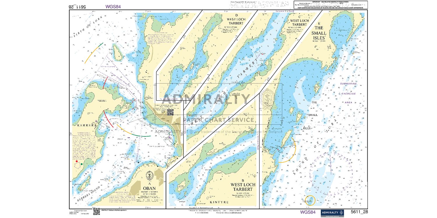 Admiralty 5611_28 Small Craft Chart - Oban (West Coast of Scotland ...
