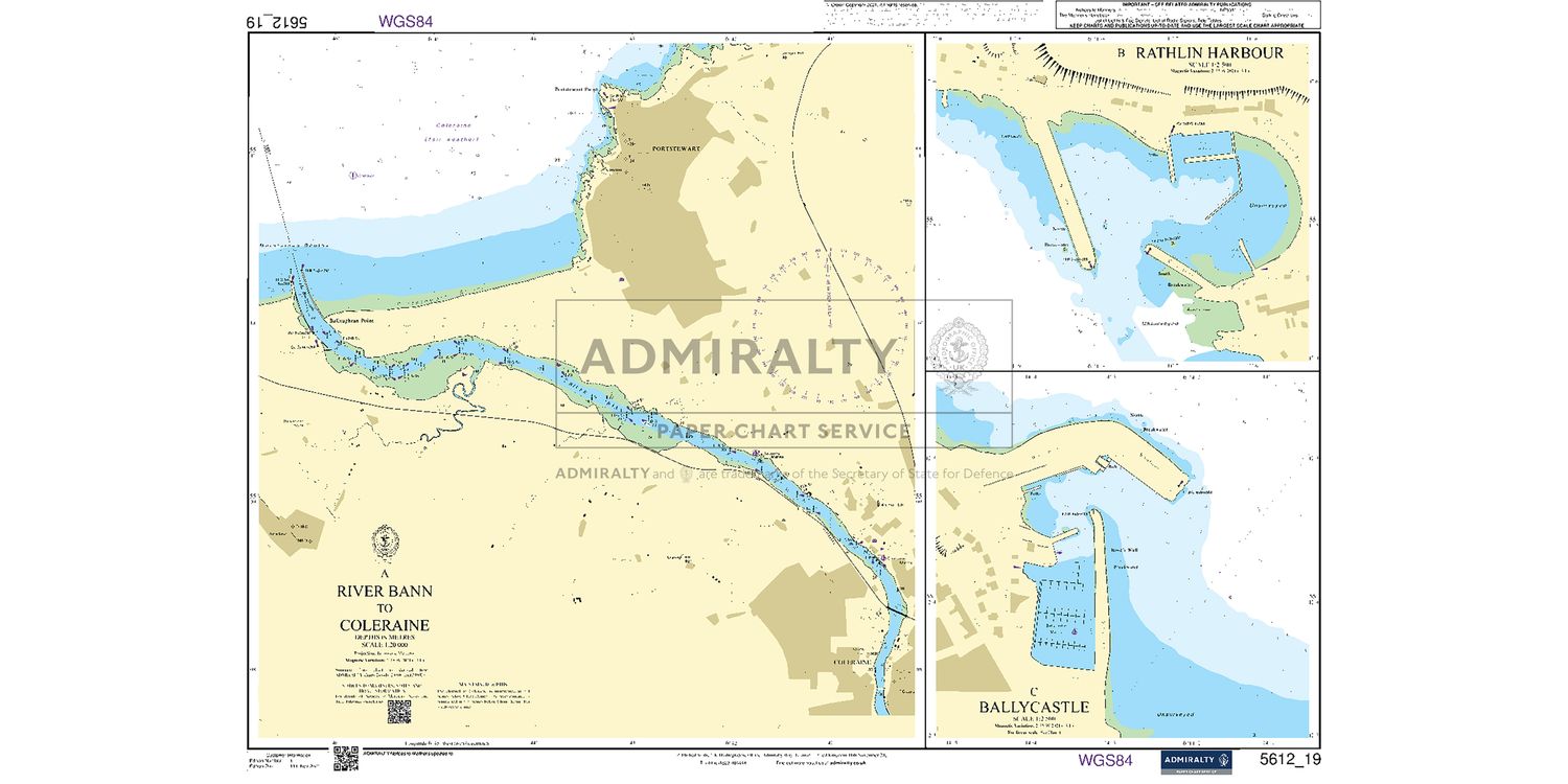 Admiralty 5612_19 Small Craft Chart - River Bann to Coleraine (Northern ...