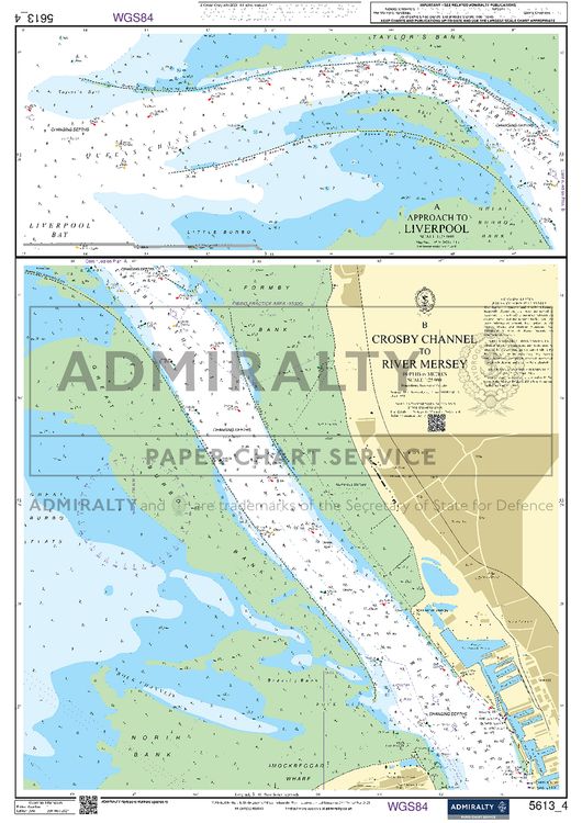Admiralty 5613_4 Small Craft Chart - Approach to Liverpool (Irish Sea ...