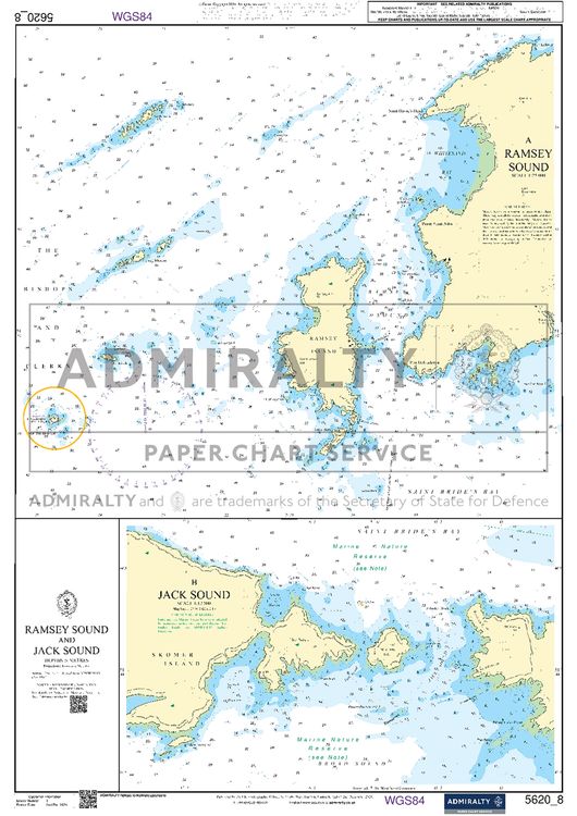 Admiralty 5620_8 Small Craft Chart - Ramsey Sound & Jack Sound (South ...